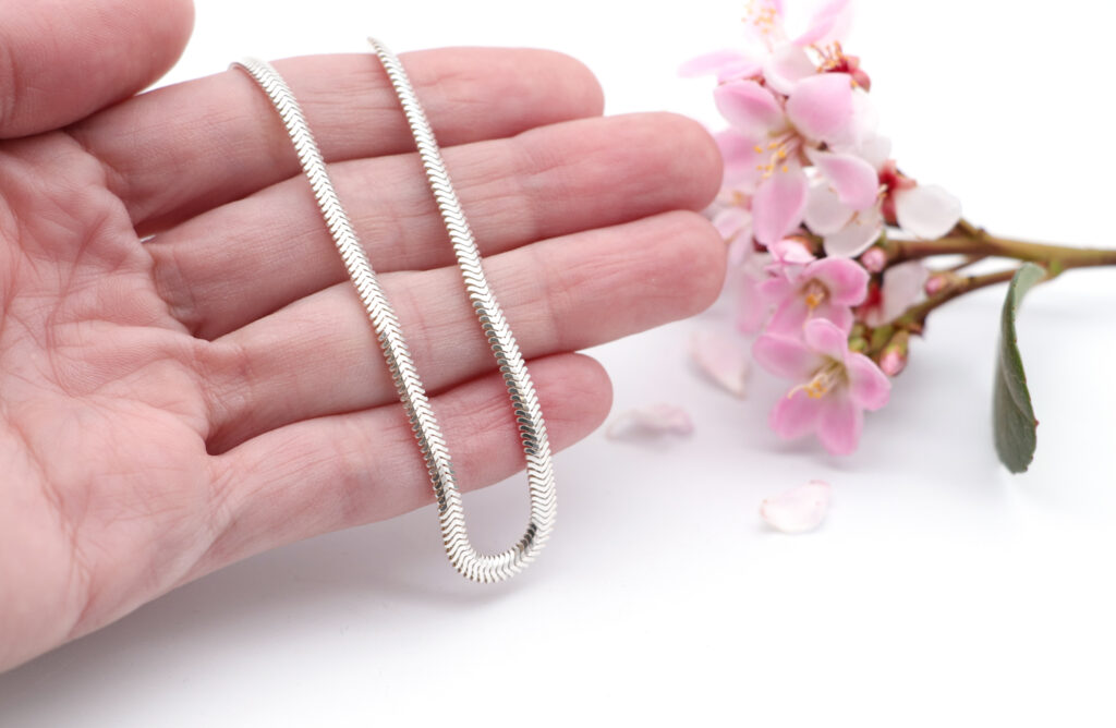 Sterling Silver Flat Snake Chain | JuniBeri